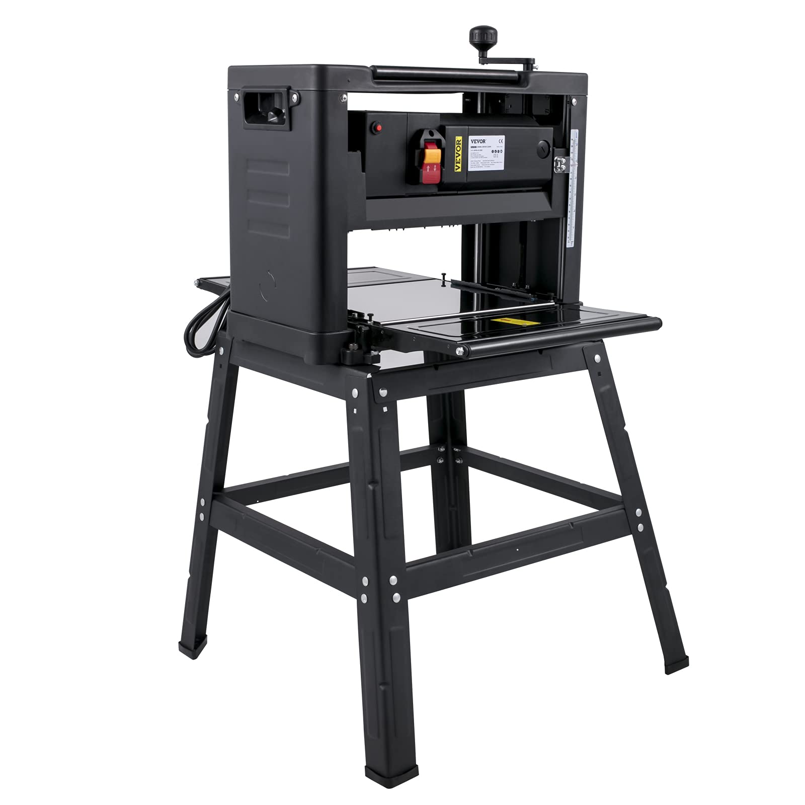 VEVOR Thickness Planer 12-Inch Benchtop Planer 2000W Wood Planer 8000 rpm Woodworking Planer 15 AMP Wood Planer Foldable 6m/min Planing Speed with Iron Stand Dust Exhaust for Woodworking Wooden Plank