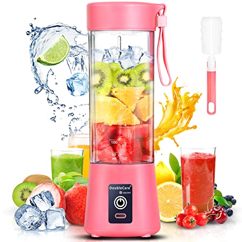 Portable Blender for Shakes and smoothies with Scale, 4000mAh Personal Electric Blender 15.2 oz,150w 6-Blades Blender Bottles, USB Rechargeable Mini Fruit Juicer for Travel, Office, Outdoors