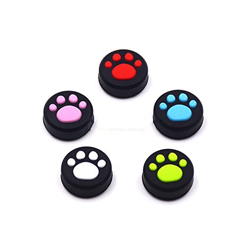 Replacement Cat Paw Silicone Analog Controller Joystick Thumb Stick Grip Cap Cover for Nintendo Switch NS Joy-Con (Blue)