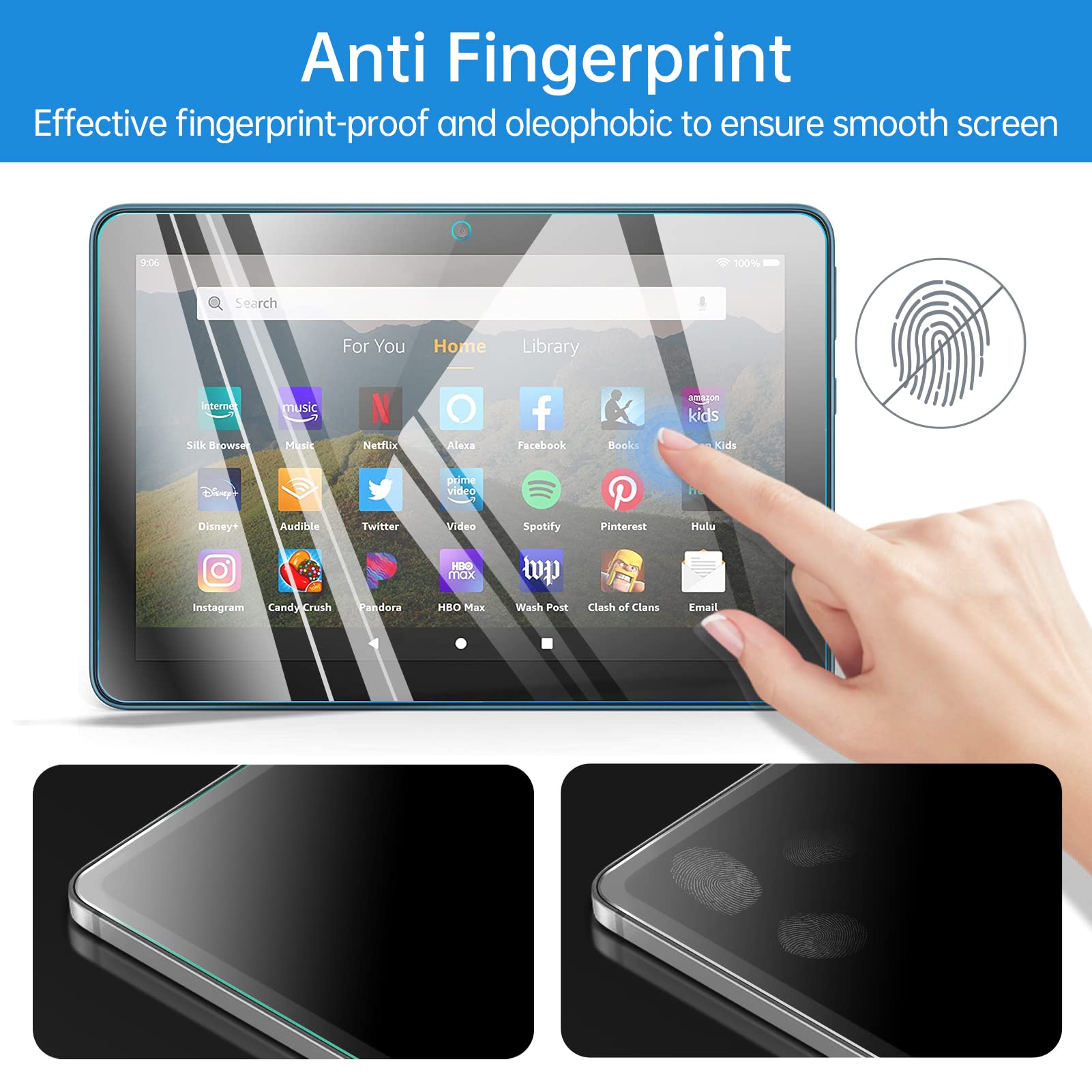 XinWoTuo 【2 Pack】 Tempered Glass Screen Protector for All-New HD 8 / HD 8 Plus/HD 8 Kids/HD 8 Kids Pro 8 inch Tablet (10th Generation - 2020 Release), HD/Scratch-Resistant/Anti-fingerprint