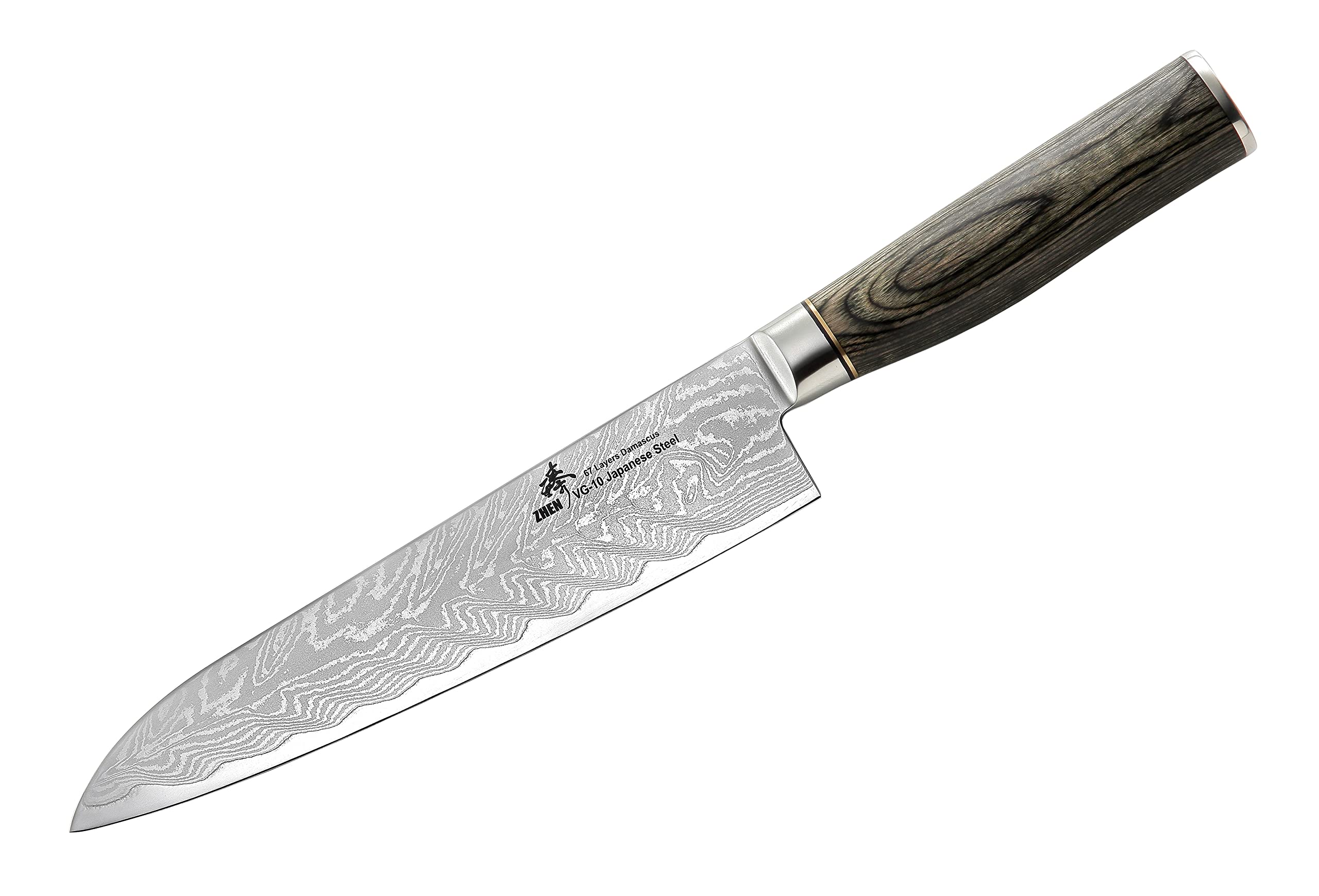 ZHEN Thunder-V Series 67 Layers Japanese VG-10 Damascus Steel Gyuto Chef Knife, 8-inch