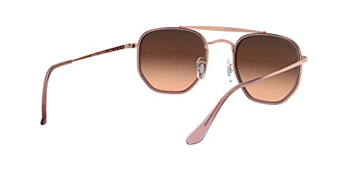 Ray-Ban RB3648M The Marshal II Hexagonal Sunglasses, Copper/Pink Gradient Brown, 52 mm