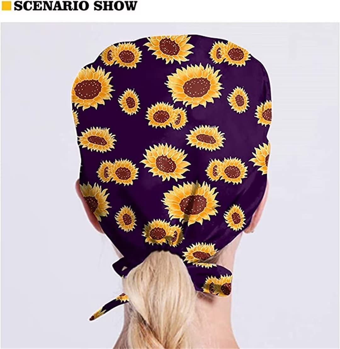 Tropical Pineapple Bling Working Cap Adjustable Working Hat with Sweatband Scrub Cap Bouffant Hat Cap Elastic Bandage Tie Back Hats Hair Covers Hat Dirtyproof Beanie for Women Men