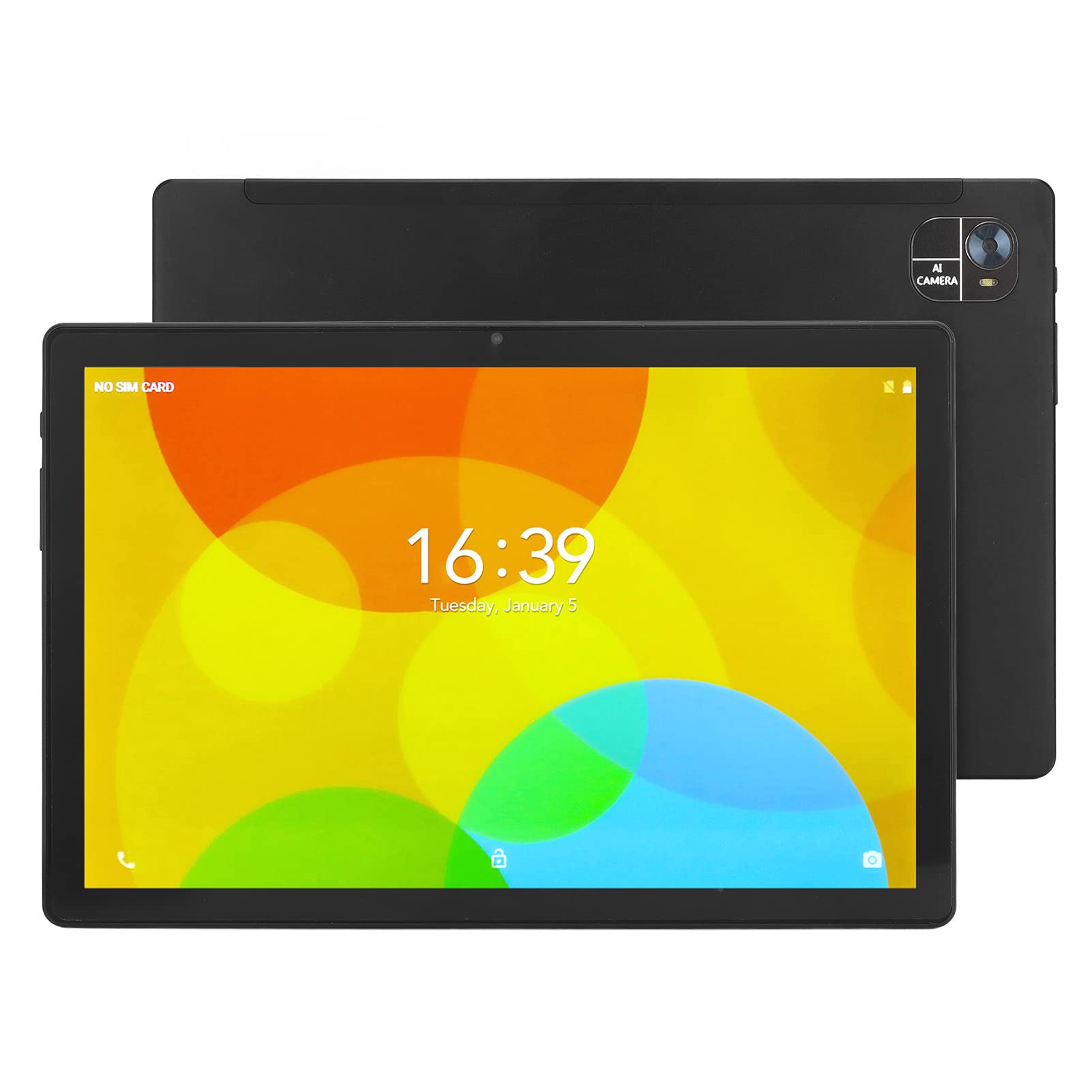 Smart Call Tablet, Dual Camera and Speakers US Plug 100‑240V Portable 1920x1200 Resolution Tablet 10.1in for Studying for Android11 for Working for Kids (Black)