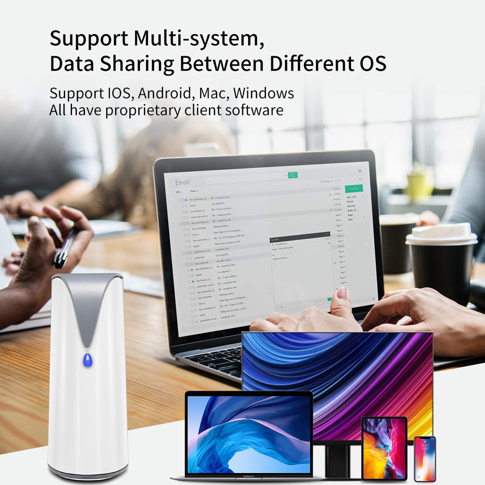 SSK 4TB Personal Cloud Network Attached Storage Support Auto-Backup, Home Office NAS Storage with Hard Drive Included for Phone/Tablet PC/Laptop Wireless Remote Access