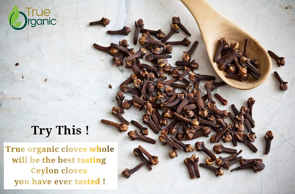 True Organic Ceylon Cloves Whole, 16 ounces Bulk Bag, USDA Organic & Kosher Certified, Non-GMO, Fresh Organic Cloves, Pure Ceylon Premium Quality