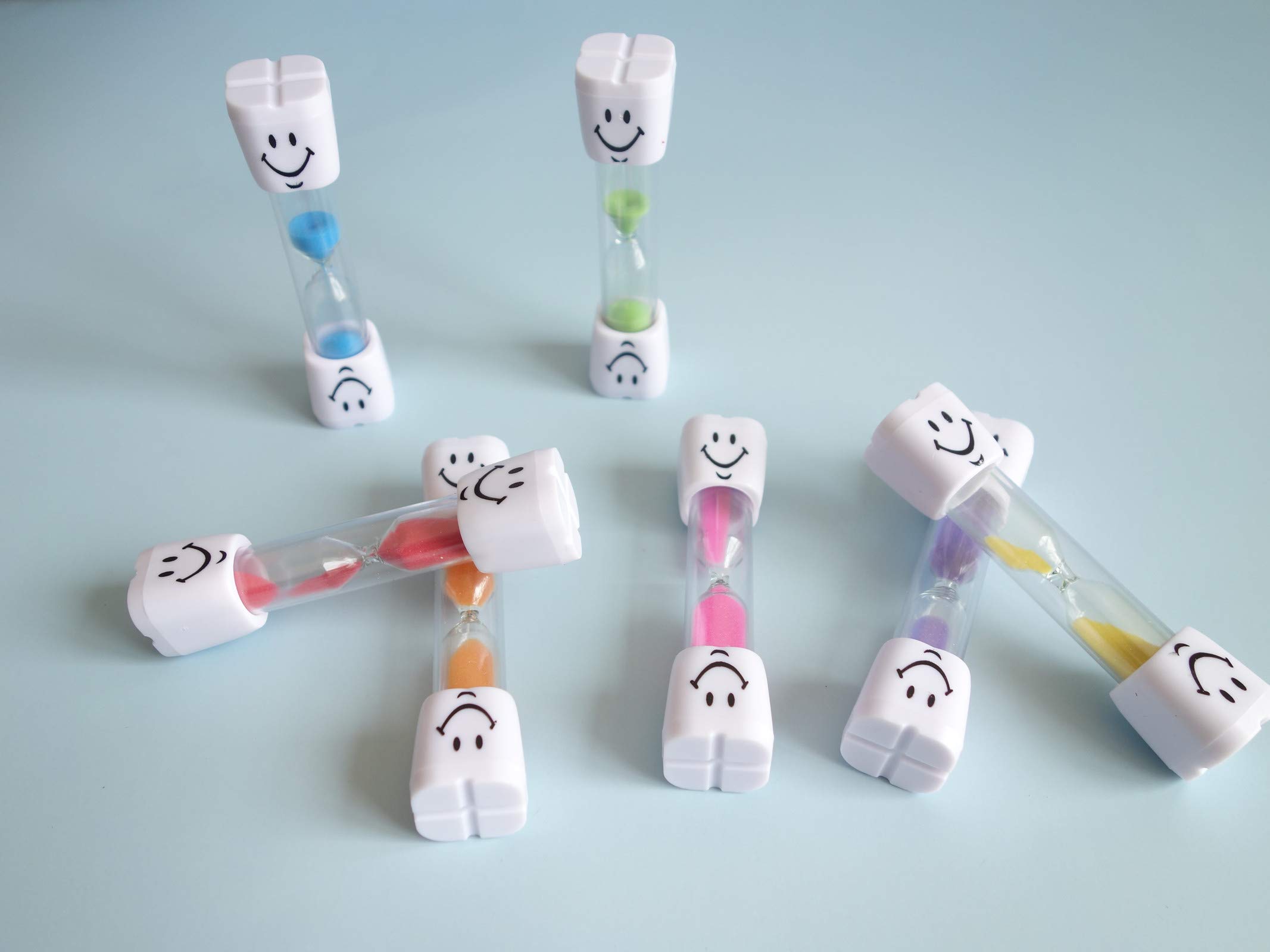 Transun Moo 7 Pack 2 Minutes Hourglass Brushing Teeth Timers Colorful Sand Timer for Kids Promote Dental Hygiene
