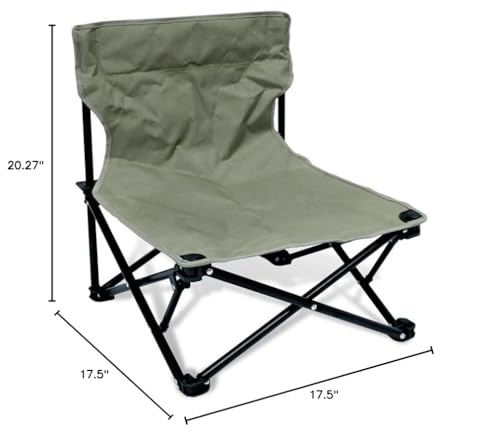 TIYASTUN Low Beach Chairs for Adults,Lightweight Camping Chair, Camp Chair, Folding Chairs for Outside Folding Lawn Chairs for Camping Beach Concert, Low Profile Low Back