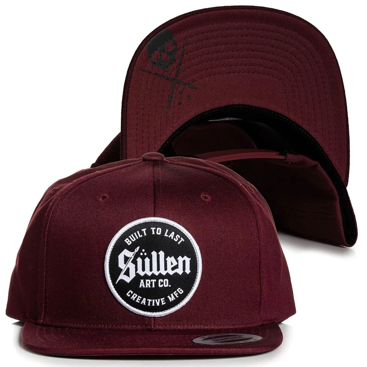 Sullen Art Collective Industry SCA3787 Limited Edition Snapback Skull Flat Visor Hat for Men | 2 Colors (Blue)