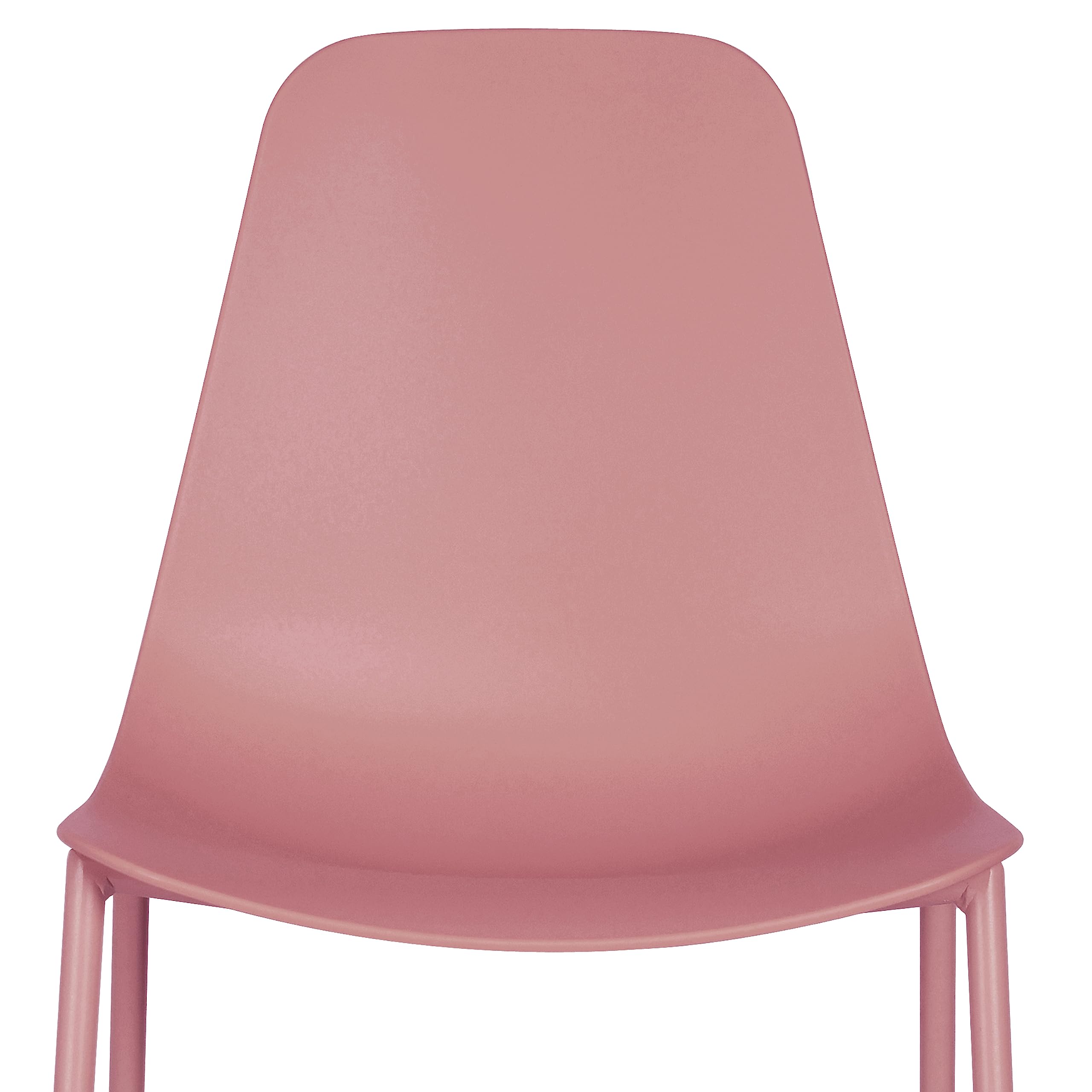 POLY & BARK Isla Modern Kitchen Chairs Set of 4 - Plastic Dining Chair with Metal Legs - Quick Assembly Simple Cafe Chairs Plastic for Indoor or Outdoor - White