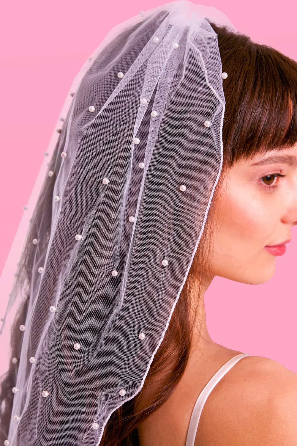 xo, Fetti Bachelorette Party Pearl Bridal Veil | Headband Decorations, Bride To Be Gift, Wedding