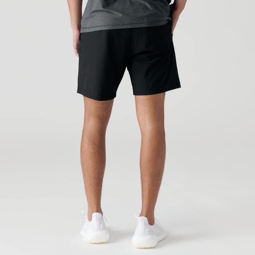 True Classic Quick Dry Active Mens Shorts, Premium Mens Athletic Shorts, Workout Shorts, and Running Shorts for Men. Black, Medium