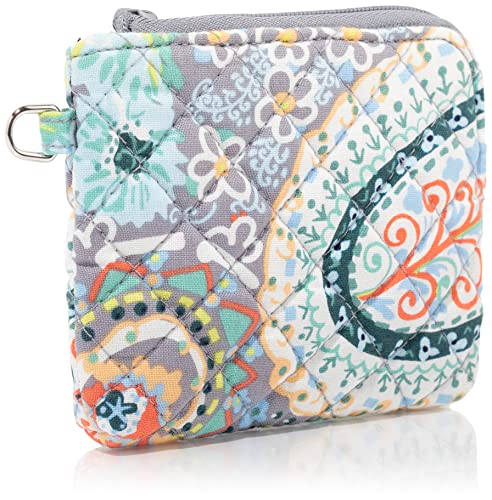 Vera Bradley Women's Women's Cotton Coin Purse, Citrus Paisley - Recycled Cotton, One Size