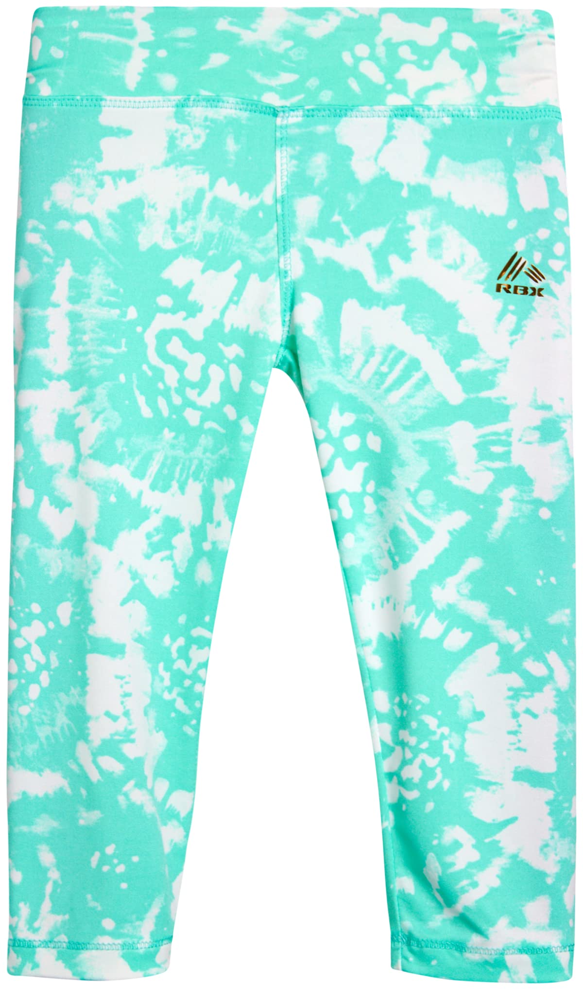 RBX Girls’ Active Leggings Set - 2 Piece T-Shirt and Capri Leggings (Size: 4-12), Size 7/8, Green Power