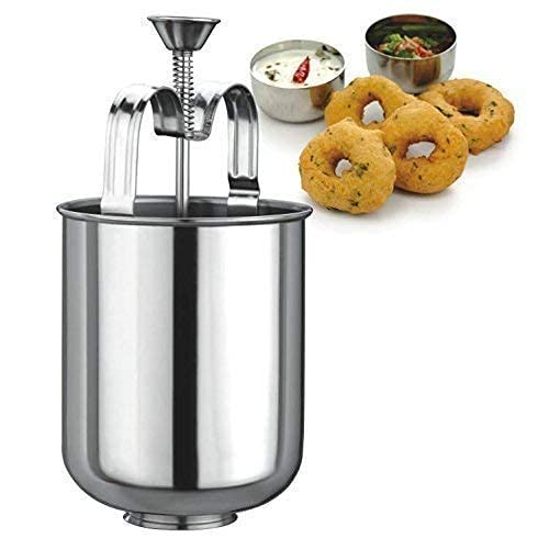 Stainless Steel MEDUVADA Maker for Perfectly Shaped & Crispy Medu Vada, Donut Maker Dispenser Medu Vada Mould South Indian Utensils Medu Wada Dispenser