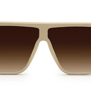 TOPFOXX - Rayz - Designer Square Sunglasses for Women Oversized - Total UV 400 Protection - Designed with IG Beauty Guru Raya Coleman (One Size, Nude)
