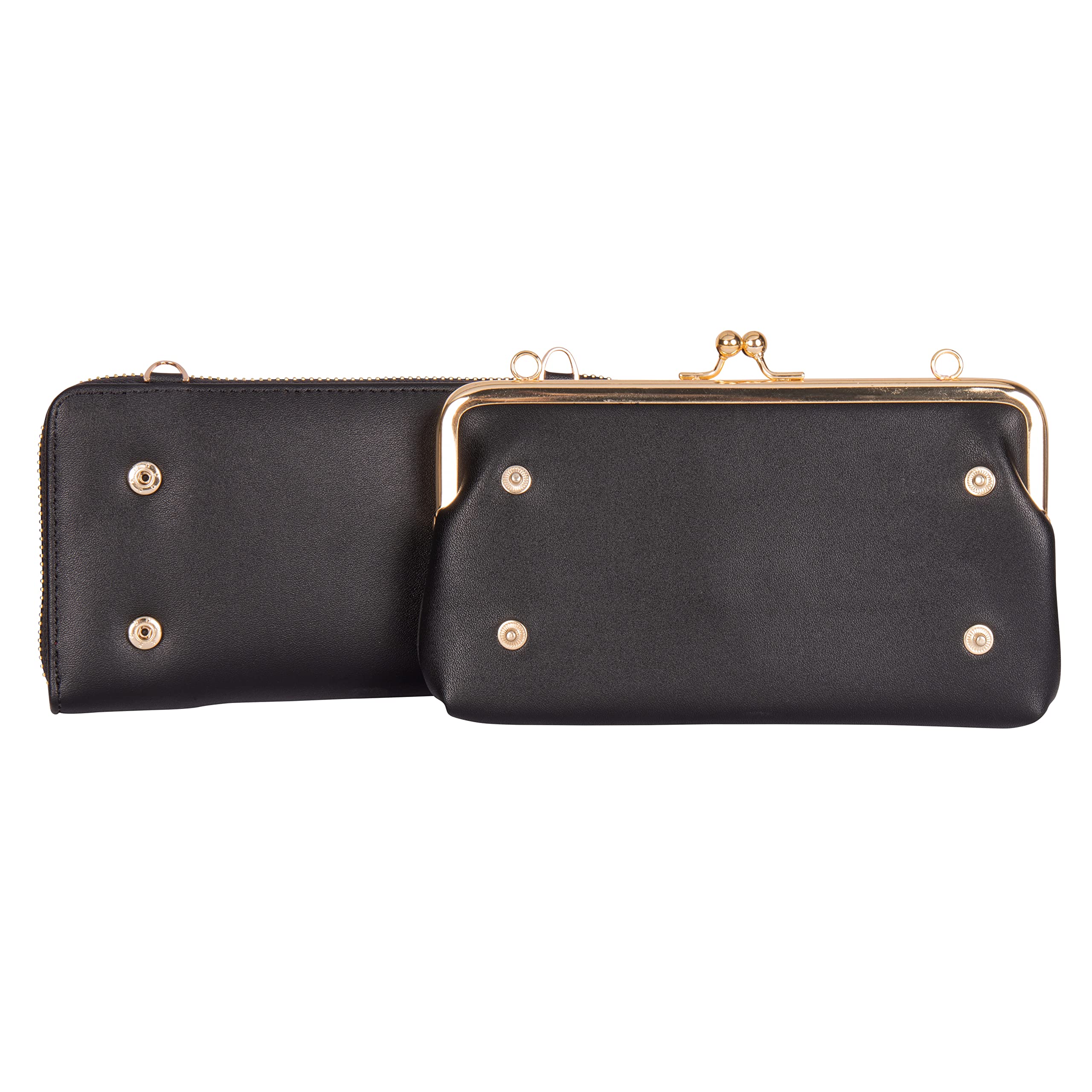 Nicole Lee 2 Piece Kiss Lock Crossbody Pouch Bifold Wallet - Love Me Half-Faux Leather