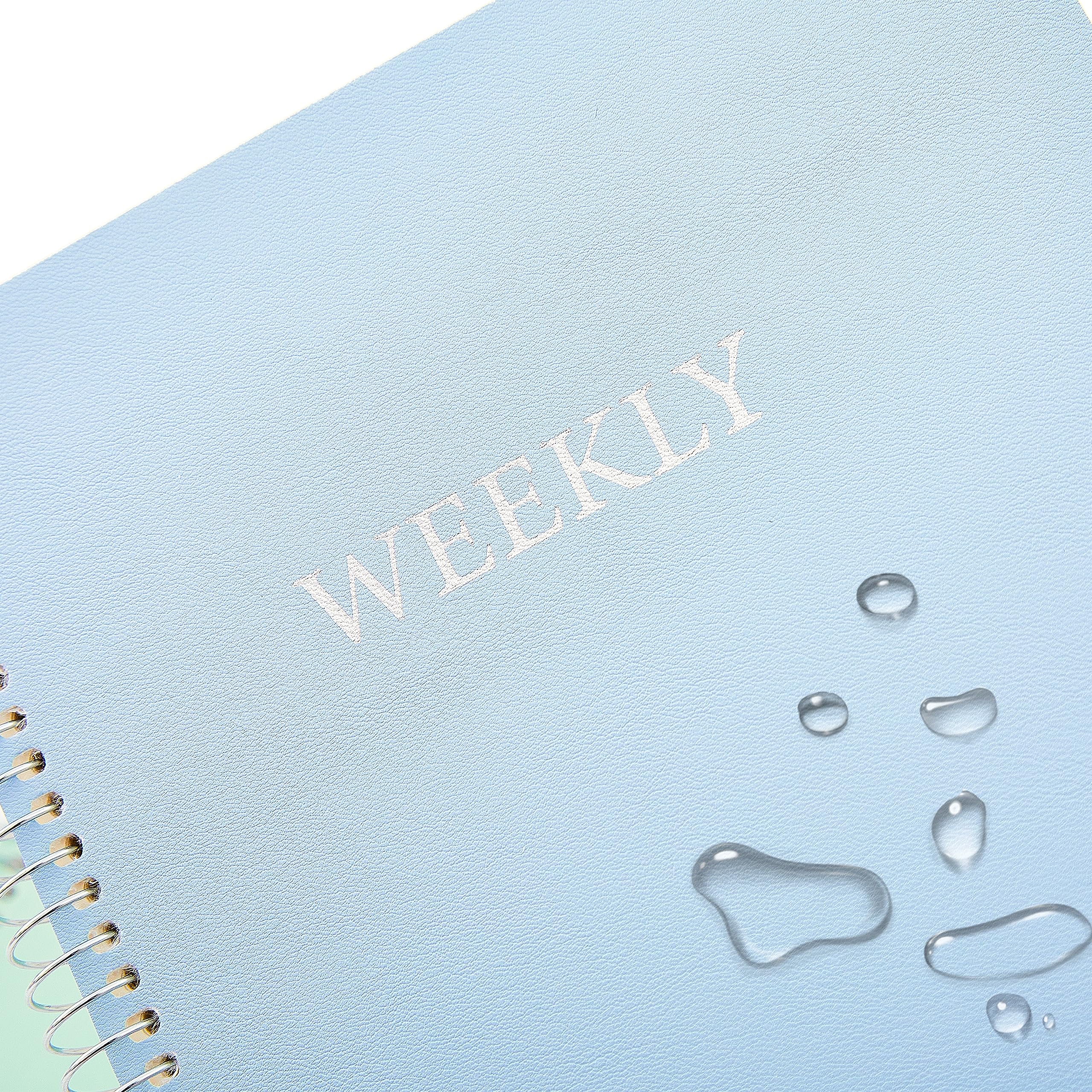 TSFPapier Undated Weekly and Monthly Note book Planner for 2024 and 2025, Soft Cover Daily to Do List Organizer Appointment Journal Schedule Spiral Notebook, 8.9x7.1 inch, MintGreen