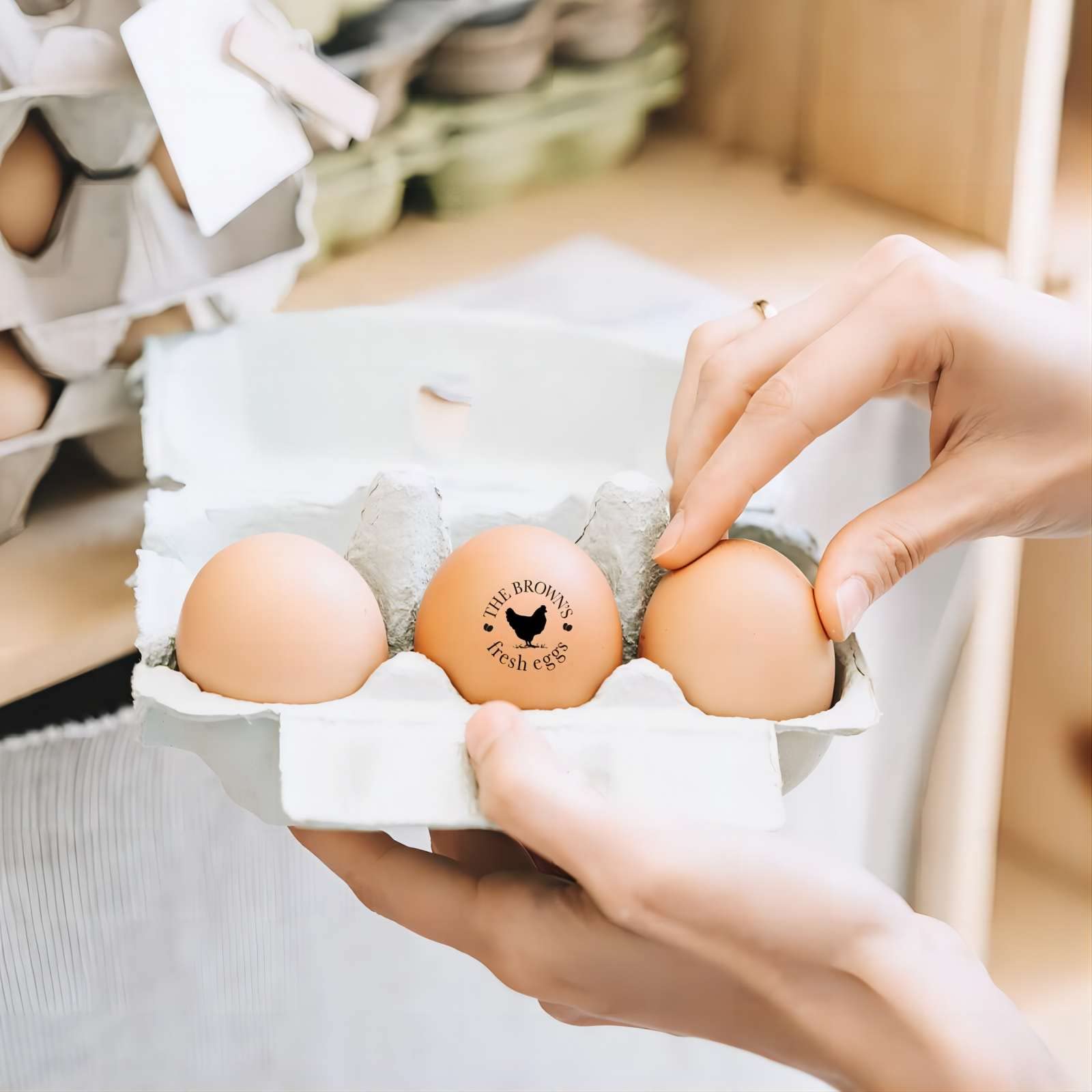 STAMTECH Egg Stamps for Fresh Eggs - Make Your Mark on Farm Fresh Eggs with Custom Egg Stamp Customizable and Easy to Use for Homegrown Eggs and Kitchen Creations