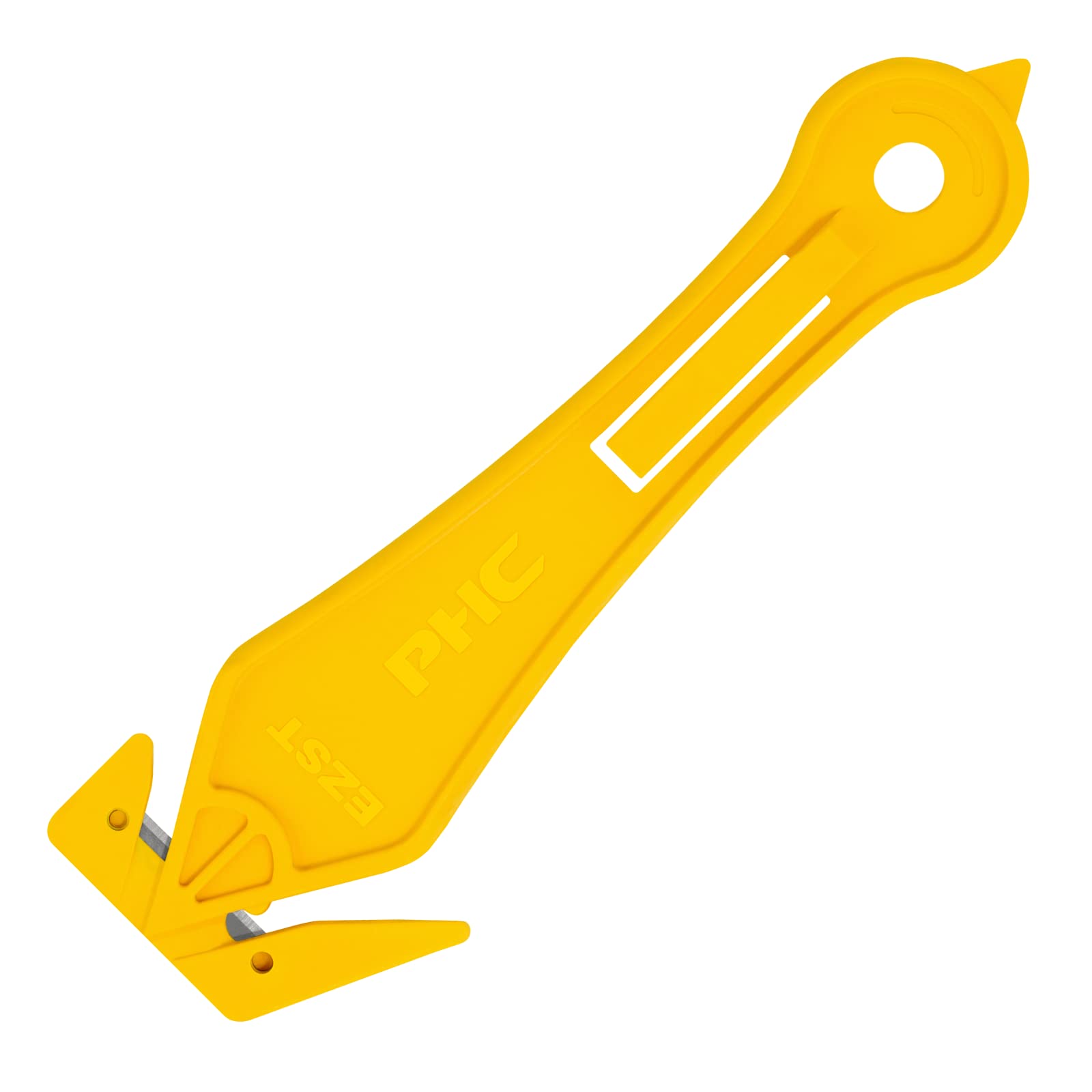 Pacific Handy Cutter EZST Two Sided Concealed Safety Cutter with Bladeless Plastic Tape Splitter, Safe and Efficient Cutting for Stretch Wrap, Cardboard, Tape, Zip Ties, Plastic Straps, and more