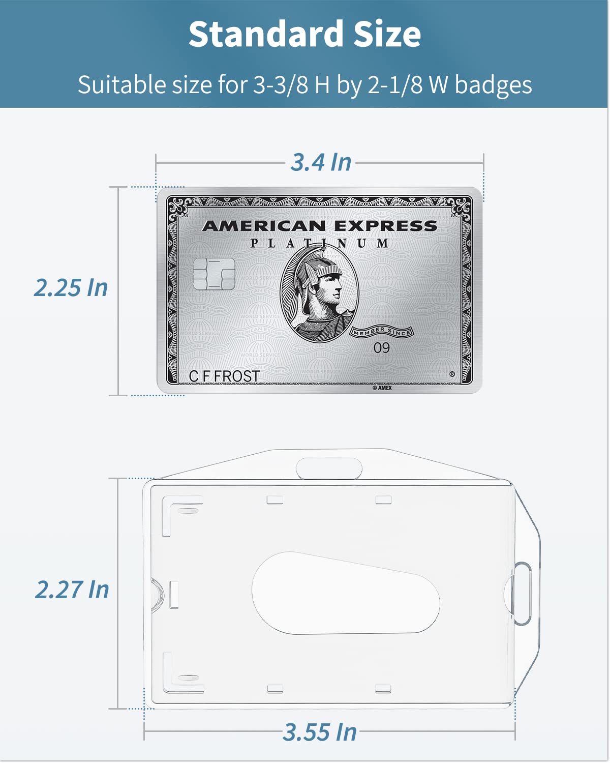 Pawfly 5 Pack Vertical and Horizontal 1-Card Badge Holder with Thumb Slot Single Card Hard Transparent PC Case Protector for Office School ID Credit Card Driver’s License and Pass