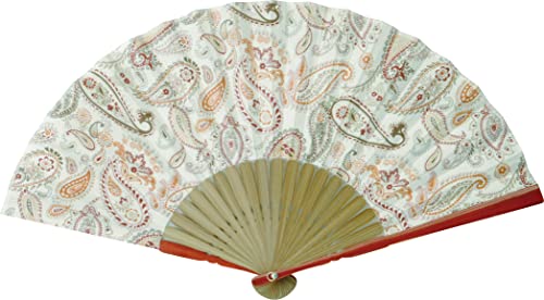 大西賢製販(Oonisikenseihan) Ken Onishi 66-09 Printed Fan, 9.1 inches (23 cm), Paisley Pink, Ripple