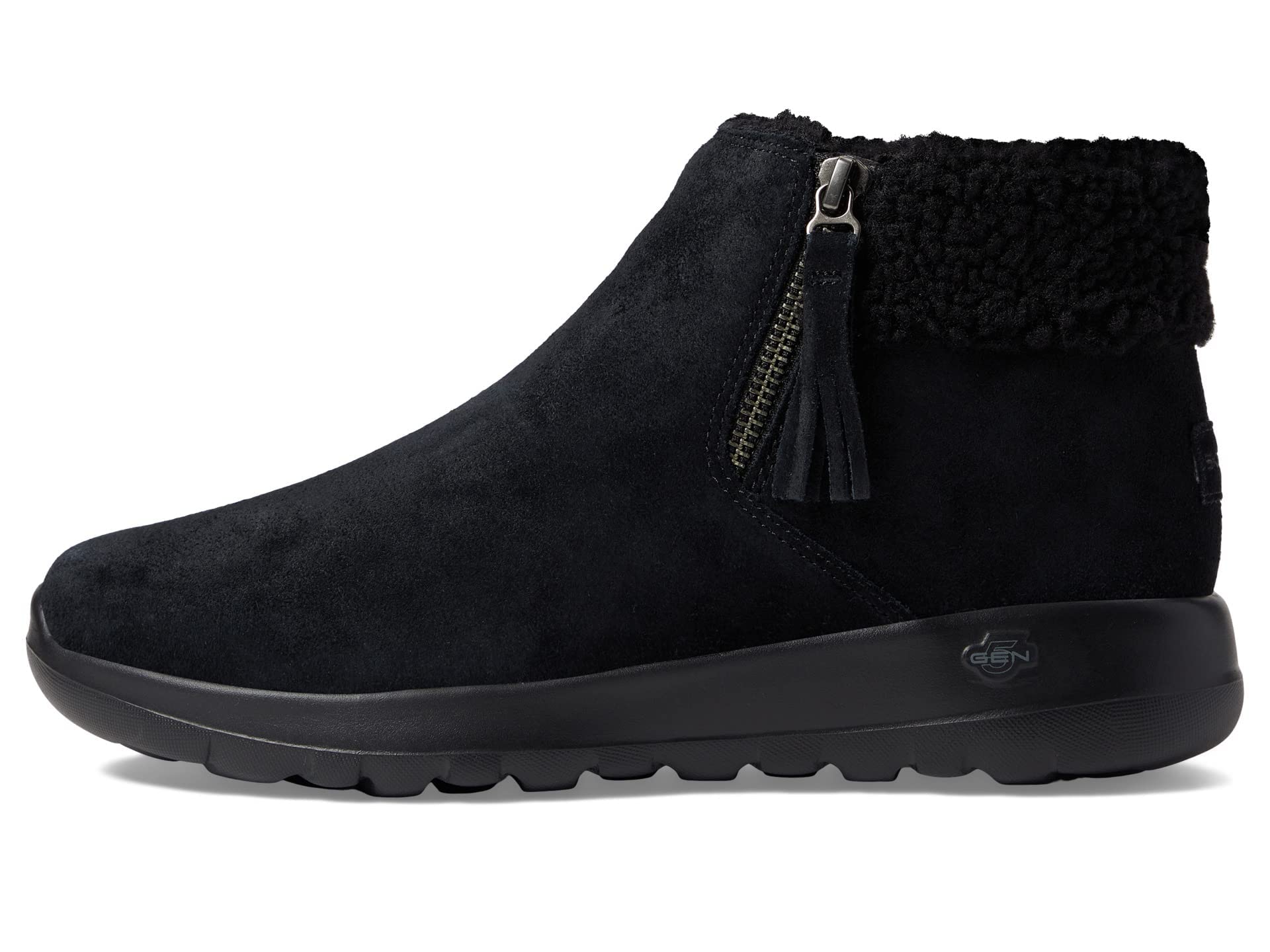 Skechers Women's ON-The-GO Joy-Happily Cozy Mid Calf Boot, Black/Black, 8.5