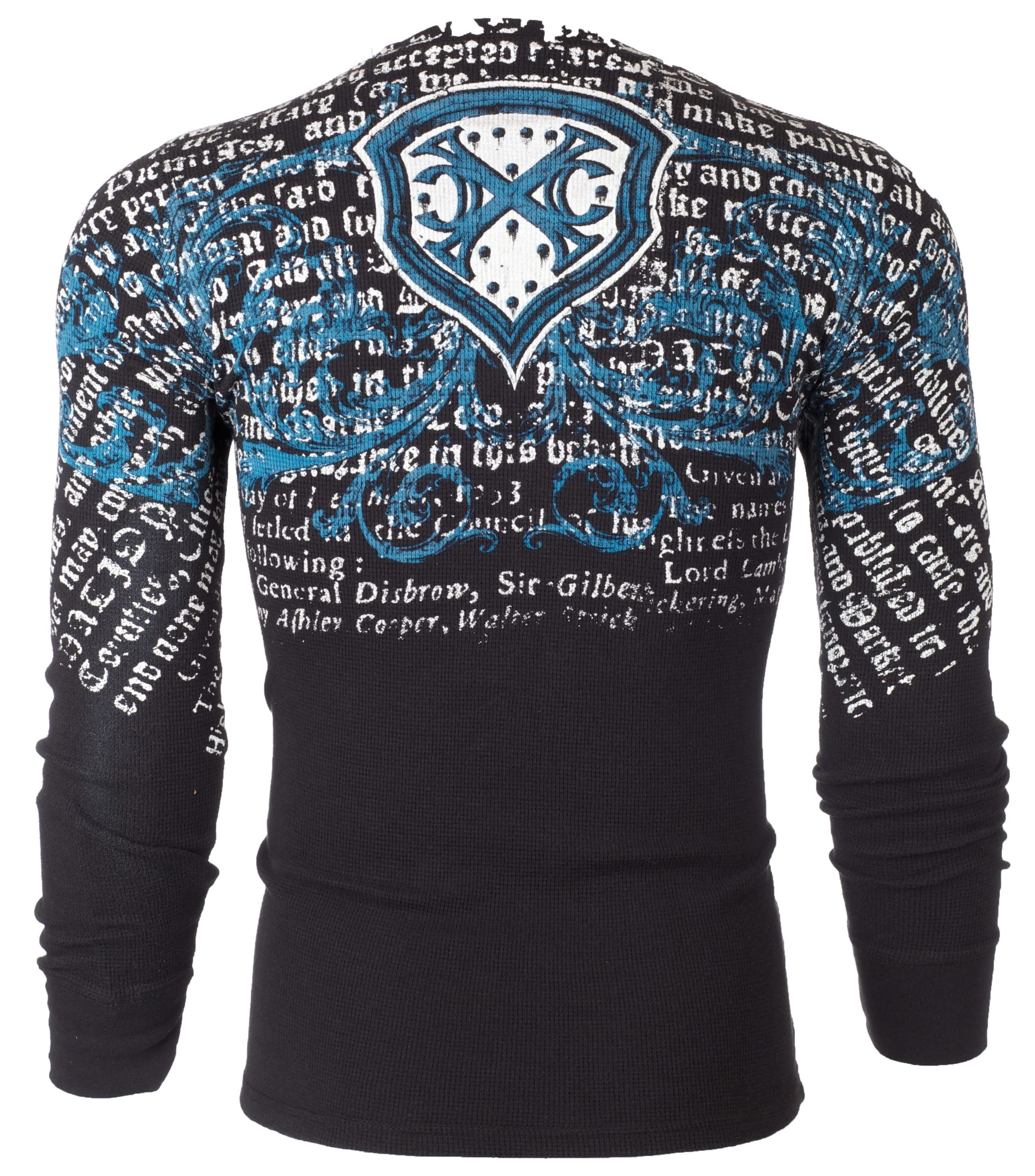 Xtreme Couture by Affliction Men's Thermal Shirt Lightning Black M