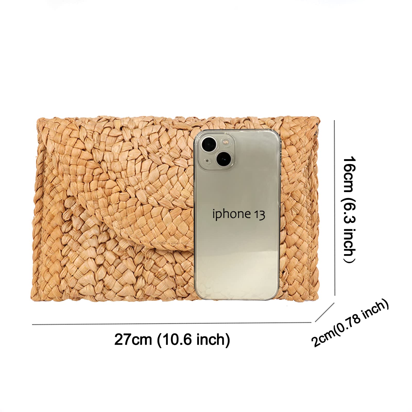 VODIU Women Straw Clutch Purse Summer Beach Bags Envelope Wallet Woven Handbags Tote