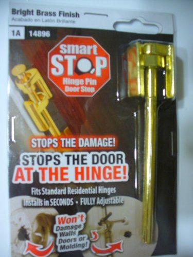 Smart Stop Hinge Pin Door Stop Bright Brass (3 Pack)
