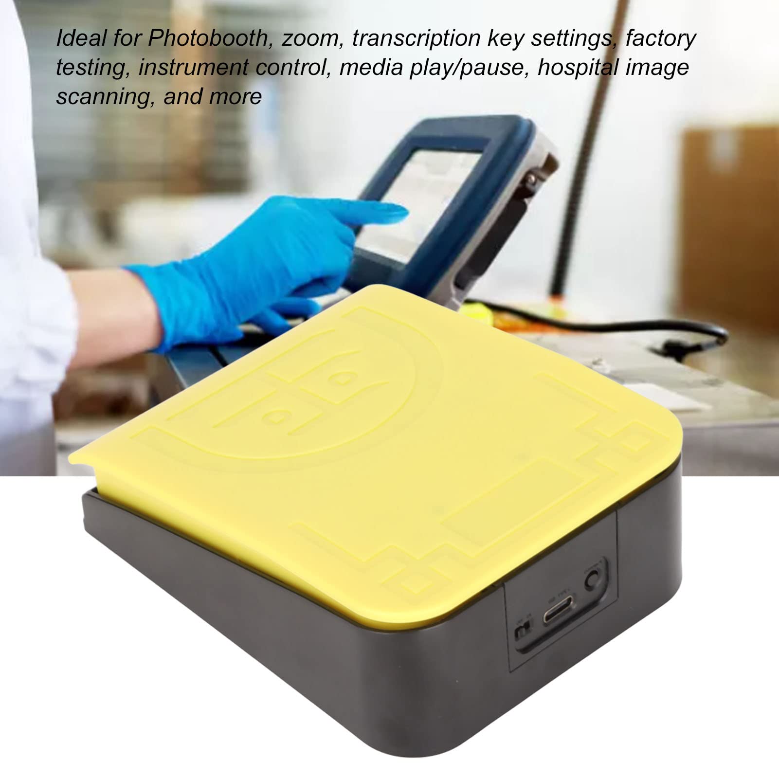 Wuqioei Bluetooth Foot Switch, USB Single Pedal Foot Switch Game Control Action HID, for Keyboard Mouse PC Laptop, Playing Games, Photo Booth, Instrument Control, Media Play/Pause