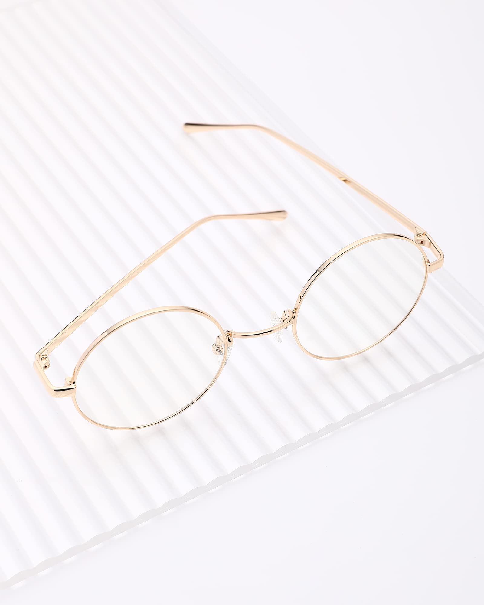 Pro Acme Retro Round Metal Frame Clear Lens Glasses Non-Prescription(Gold Frame/Clear Lens)