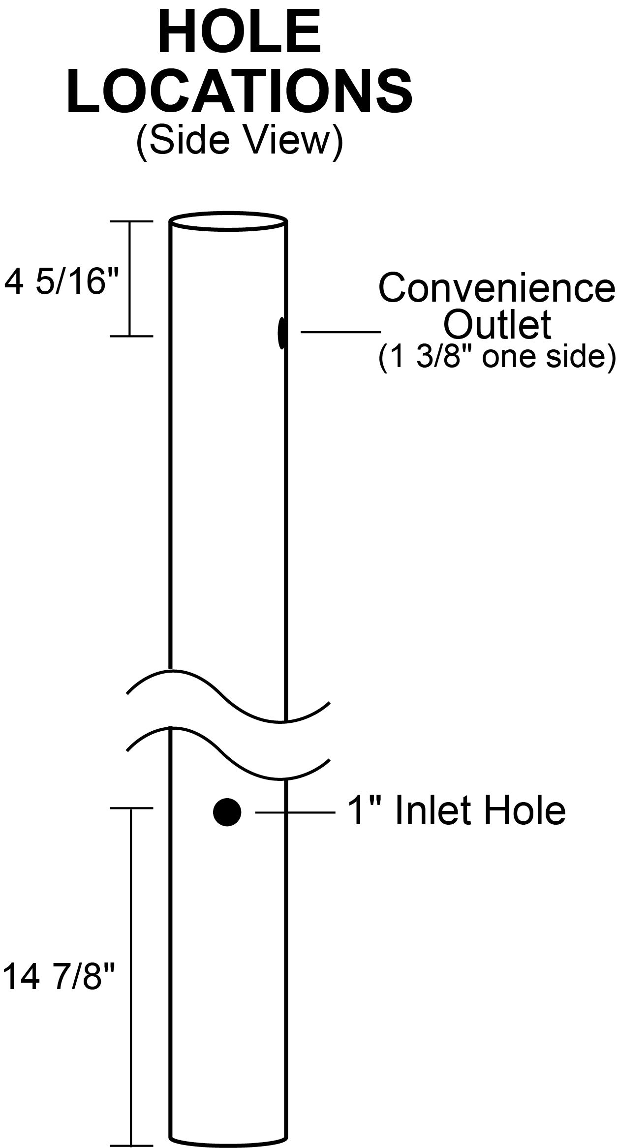 Solus SP7-CNCA-WH 7' Outdoor Direct Burial Lamp Post with Convenience Outlet, Fits 3" Post Top Fixtures, Includes Inlet Hole, Easy to Install, Corrosion & Weather Resistant, White