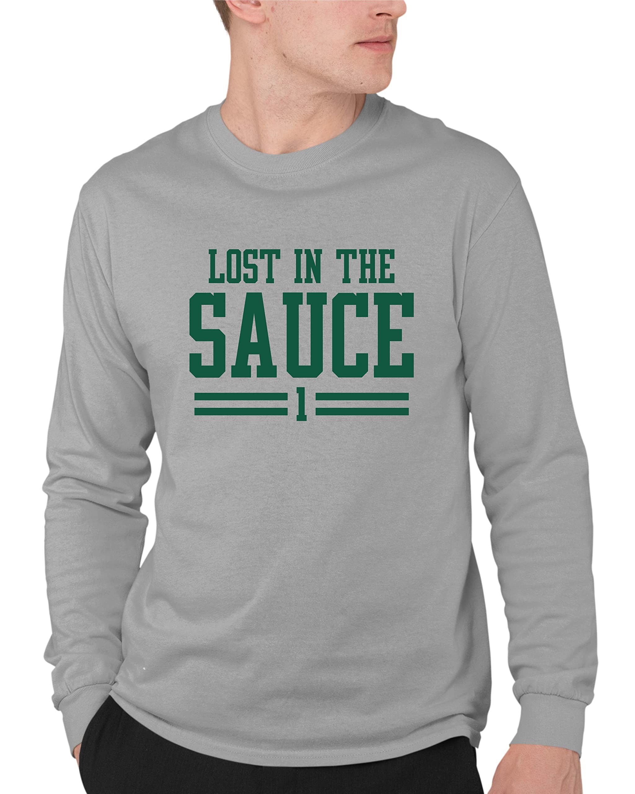 X-Large Athletic Heather Mens Lost in The Sauce Long Sleeve T-Shirt