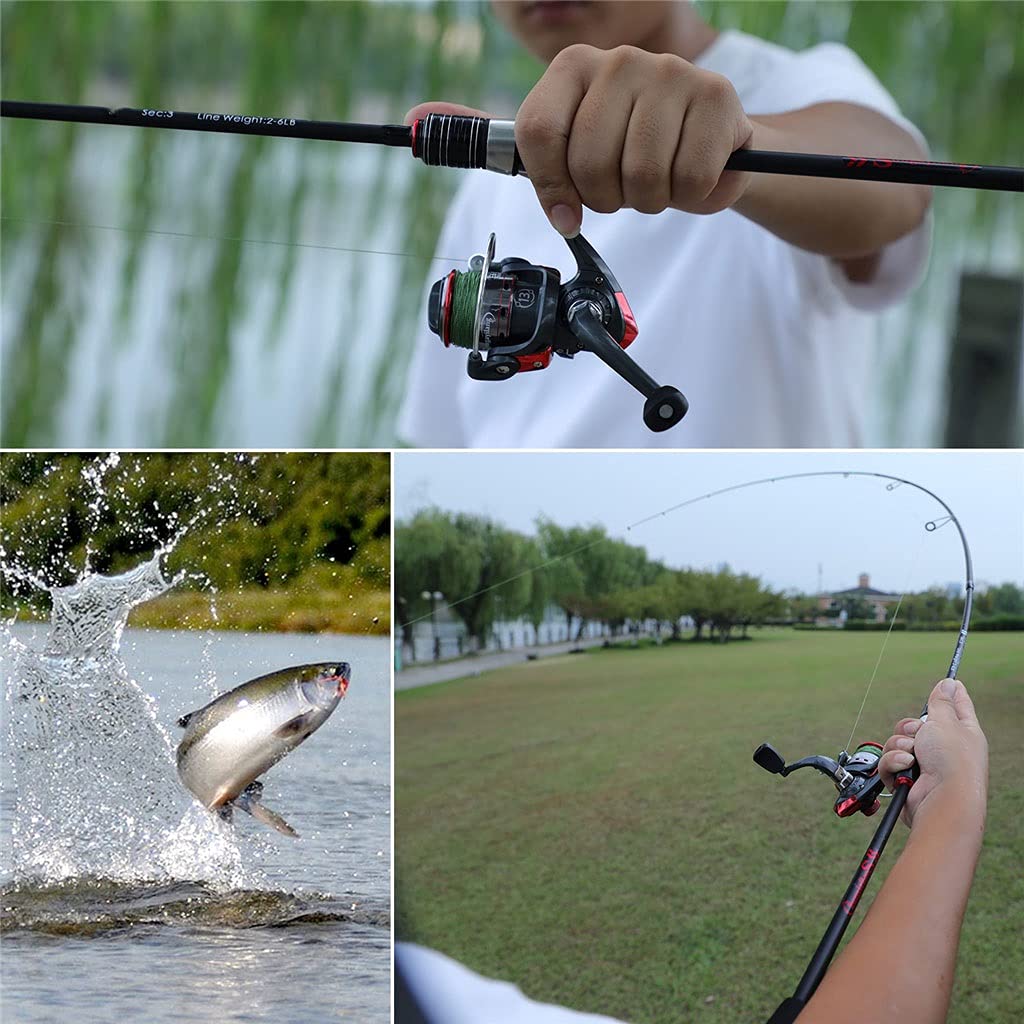 XXXDXDP 1.8M Fishing Rod Portable Ultralight Carbon Fiber Baitcasting Pole 3 Sections Spinning Rod Carp ( Size : Casting )