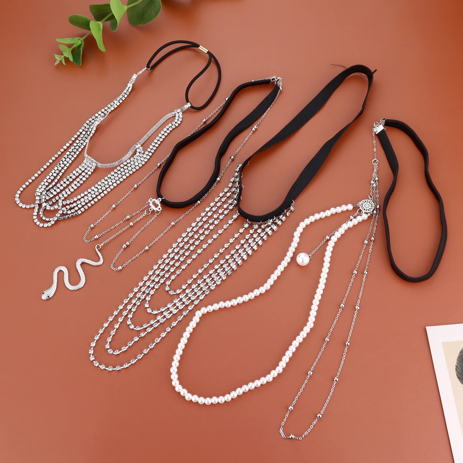 YADOCA 4 Pcs Thigh Chain Leg Chain Jewelry for Women Beach Boho Body Chain Snake Thigh Jewelry Gold Silver Tone