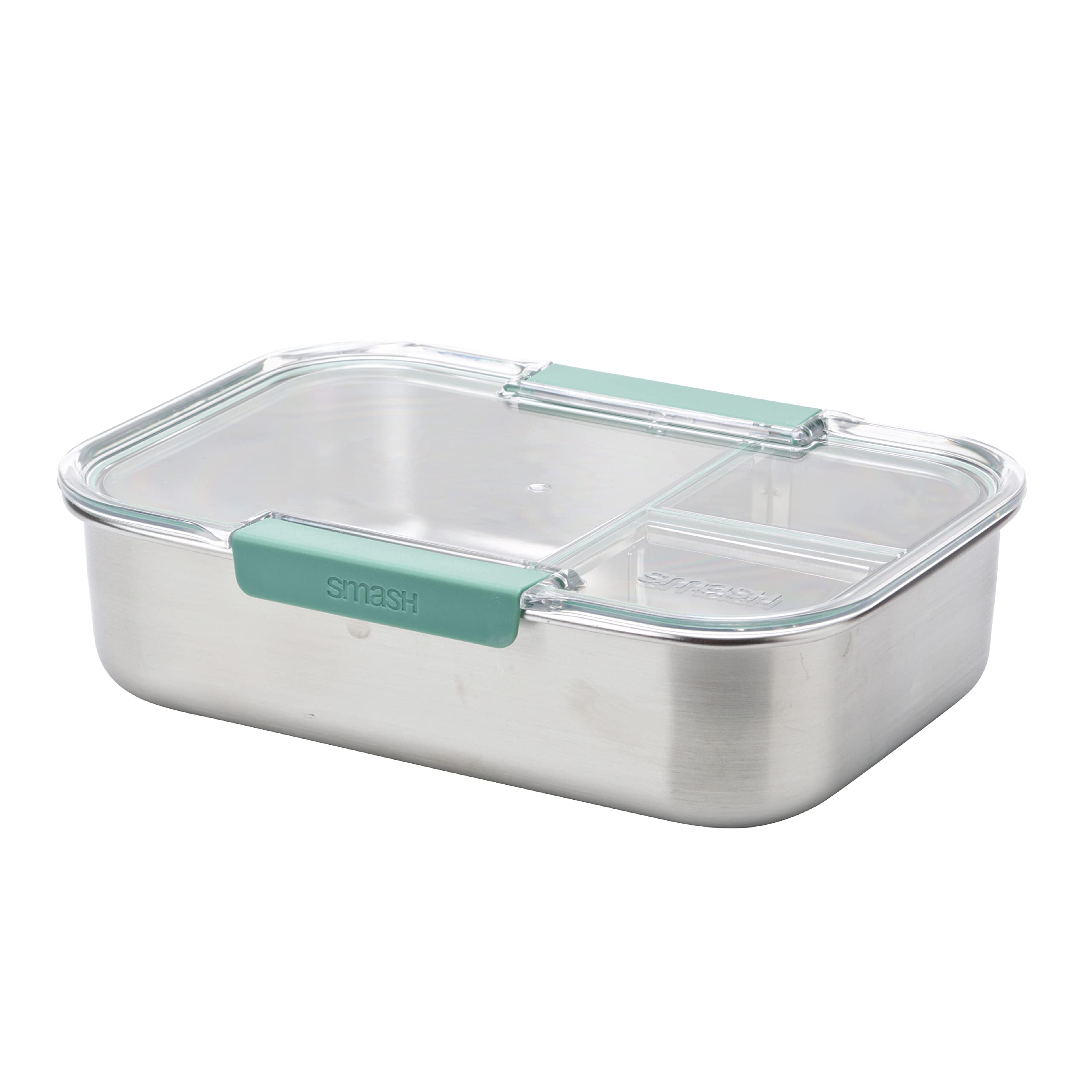Smash Stainless Steel Bento Lunch Box, 3 Compartments, Sage