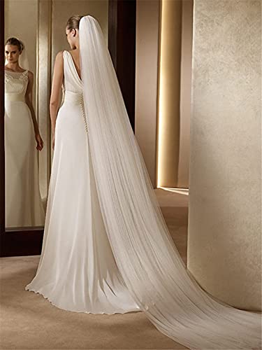 XBWEI Bridal Veil with Comb, Fashionable Bridal Wedding Accessories, 1 Layer, White, Single, with Comb (Color : D, Size : 500 Centimeters)