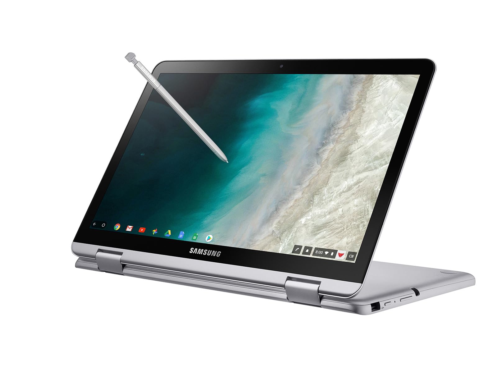 SAMSUNG Chromebook Plus V2 360 12.2" FHD+ 2-in-1 Touchscreen w/Dual Webcam (Intel Celeron 3965Y, 4GB RAM, 128GB (64GB eMMC+64GB SD Card), Stylus Pen) Home & Education Laptop, IST SDCard, Chrome OS