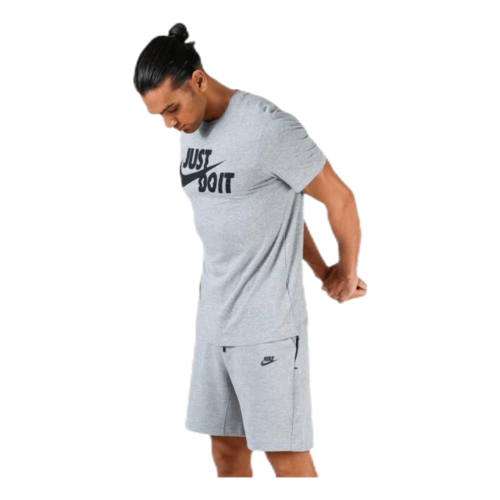 Nike Men's Sportswear Tee Just Do It Swoosh, Dark Grey Heather/Black, Large