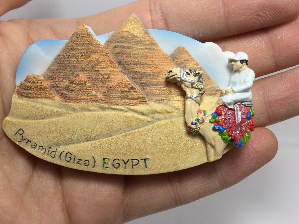 WitnyStore Tiny Giza Pyramid Complex, Egypt Africa Tourist Attractions Resin Refrigerator Magnet Traveler Souvenir Gifts Memento Decor 3D Fridge Magnets