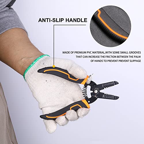 Wire Stripper Cutter Stripping Cutting Pliers, VANJOIN 7 Inch Wire Strippers Cutter, Multi-Functional Steel-made Wire Stripping Cutting Hand Tool for 10-22 AWG (Wire stripper)