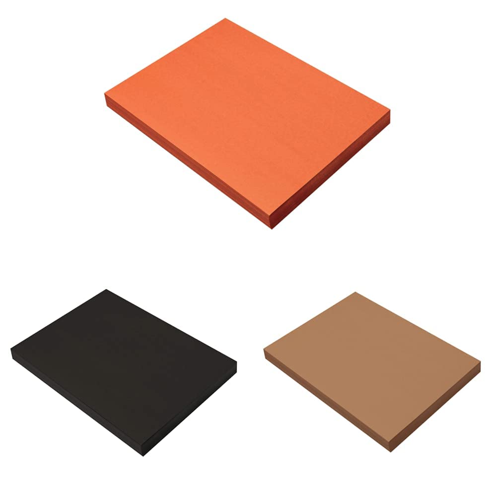 Prang (Formerly SunWorks) Construction Paper, Orange, 9" x 12", 100 Sheets & Prang (Formerly SunWorks) Construction Paper, Black, 9" x 12", 100 Sheets & Prang (Formerly SunWorks) Construction Paper