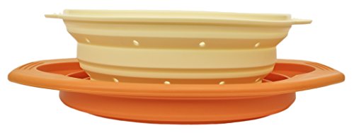 Zoie + Chloe 100% Silicone Family Size Steamer - Collapsible Design with Lid & Detachable Colander