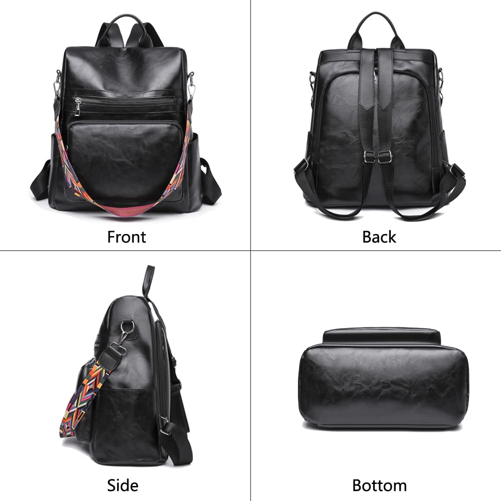 XIA WEI SI Women's Fashion Backpack Purse Multipurpose Design PU Leather Travel Bag Anti-theft Shoulder Bag and Handbag (Coffee)