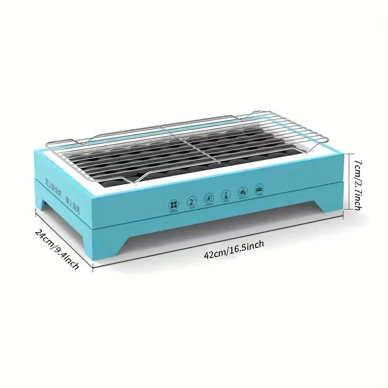 Portable Charcoal Grill, Grilling Kit For Indoor & Outdoor Cooking, Lightweight Ready To Use Instant Grill, 3-5 People Available,1PC, 9.4inch*16.5inch,Extra Large size
