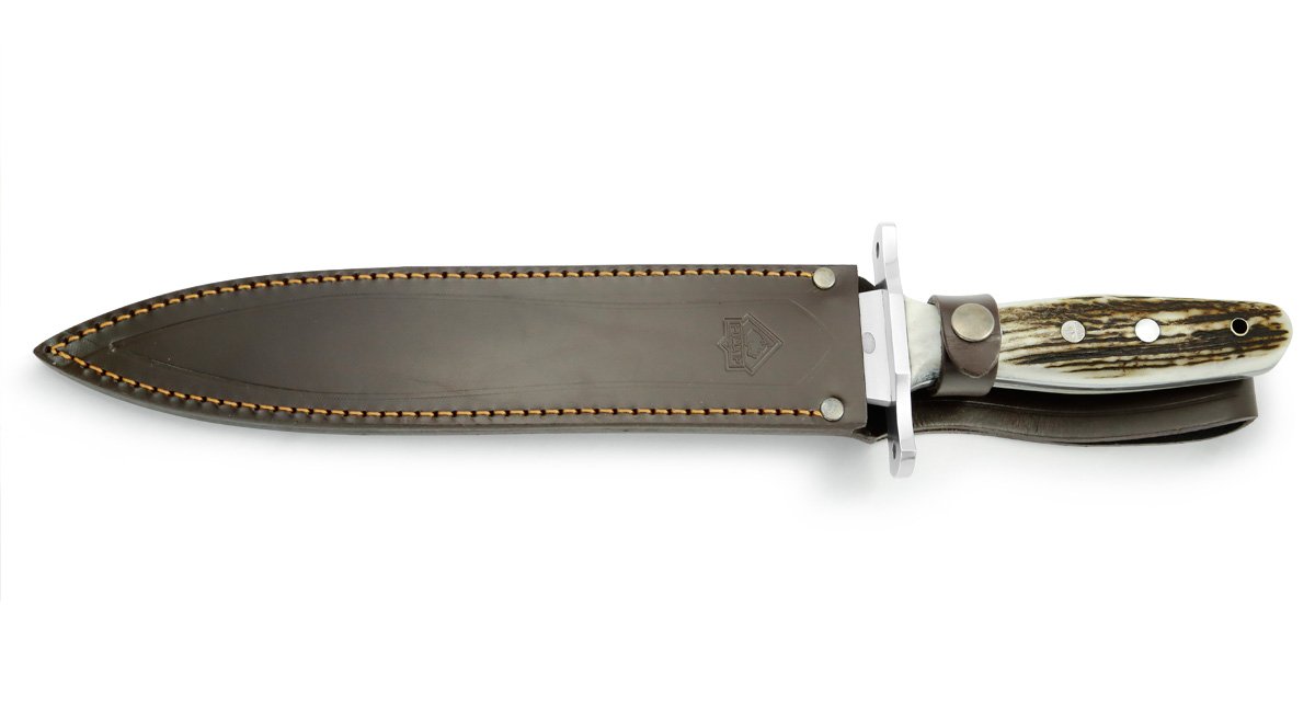 Puma IP Catcher Stag (Double Edged Blade) Spanish Made Hunting Knife with Leather Sheath