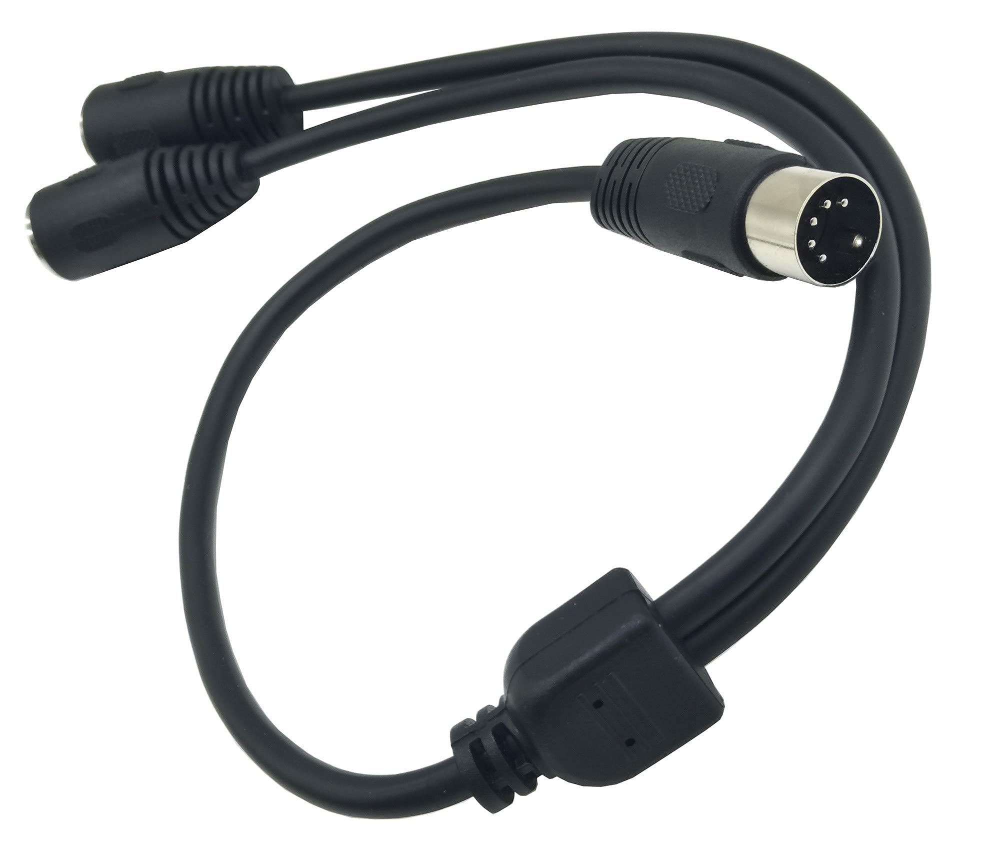 Traovien MIDI Sync Breakout Cable, DIN 5-Pin Plug 1 Male to 2 Dula Female Splitter Y MIDI Cable,5 Pin Jack Adapter Y Lead (50cm/1.6ft)