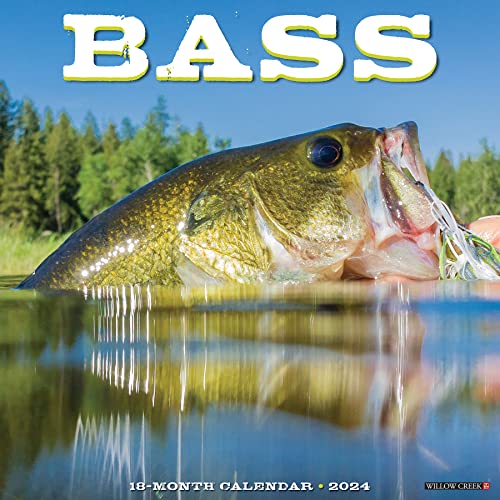 Willow Creek Press Bass Monthly 2024 Wall Calendar (12" x 12")