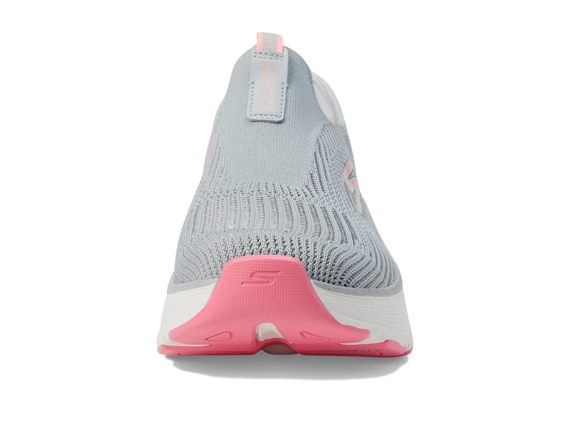 Skechers Women's Max Cushioning Arch Fit Fluidity Hands Free Slip-Ins Sneaker, Gray/Pink, 8.5